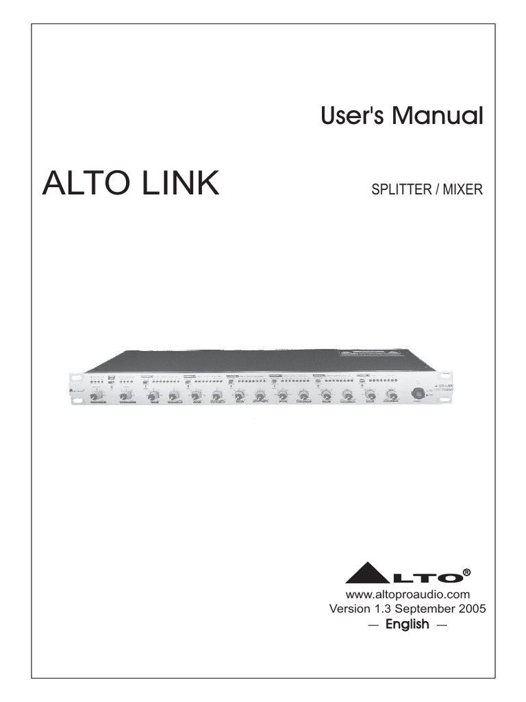 ALTO - LINK Splitter - Mixer | PDF | Electrical Connector | Electronics