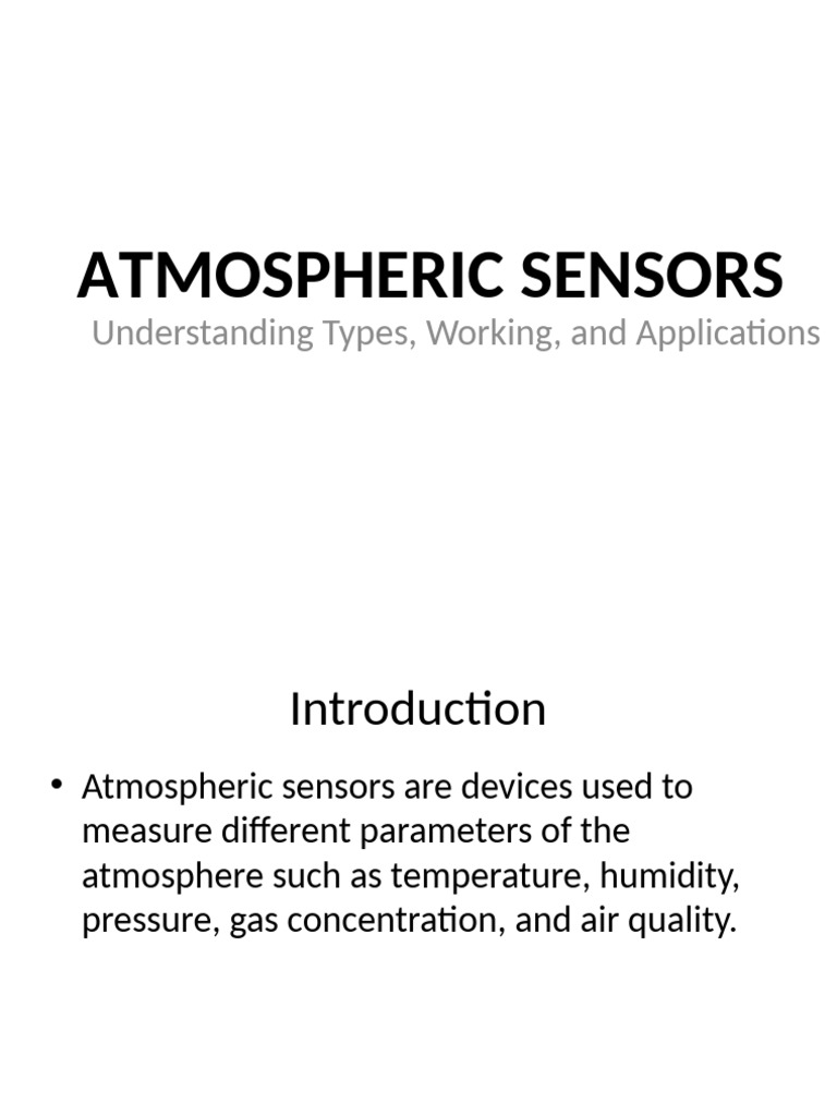 Atmospheric Sensors PPT | PDF