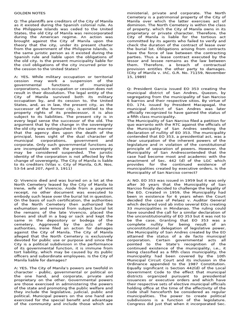GOLDEN NOTES (Public Corporation) | PDF | Devolution | Justice