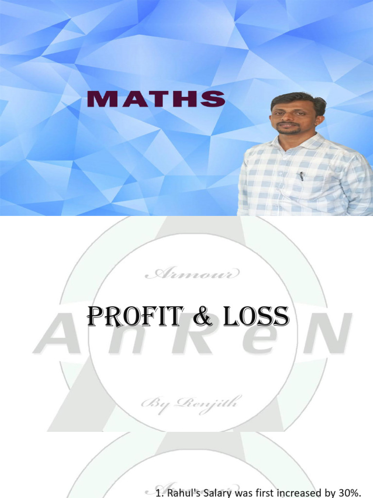 Profit & Loss, Simple Interest Note | PDF | Discounting | Interest