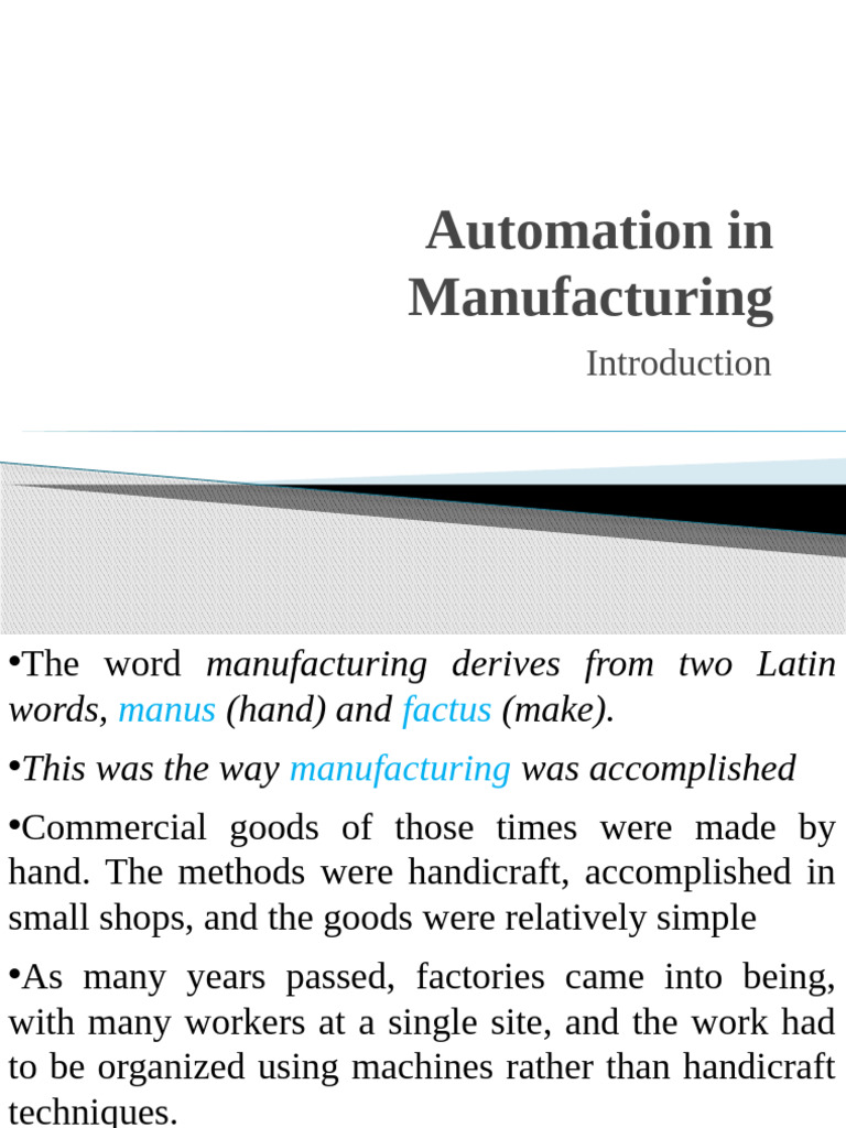 Introduction PPT 1455 | PDF | Automation | Production And Manufacturing
