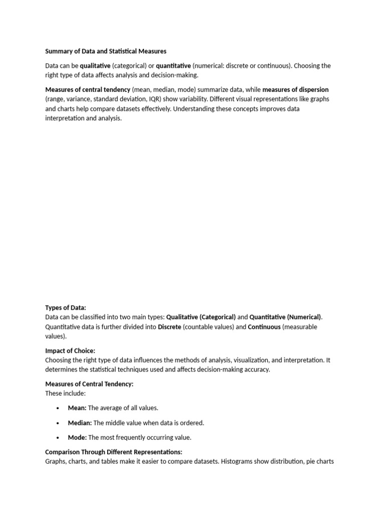 Data Types and Statistical Measures Guide | PDF