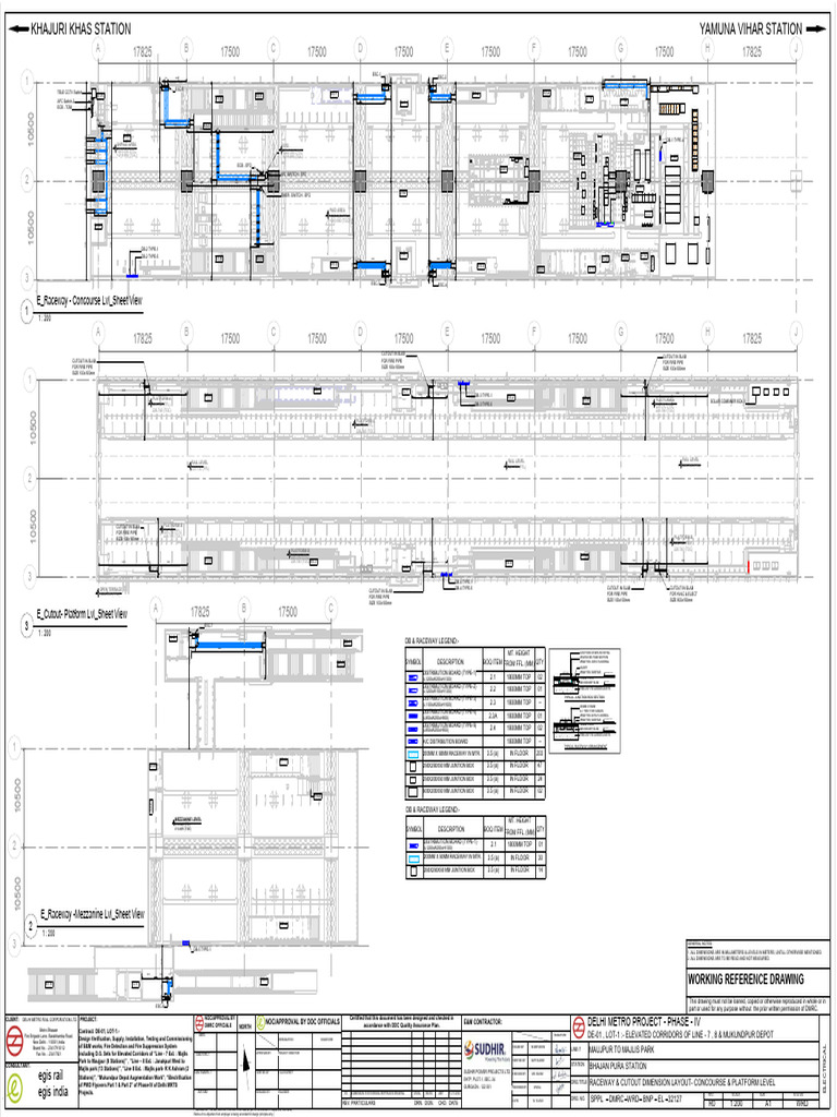 32127-Raceway & Cutout Dimension Layout - Concourse & Platform Level | PDF