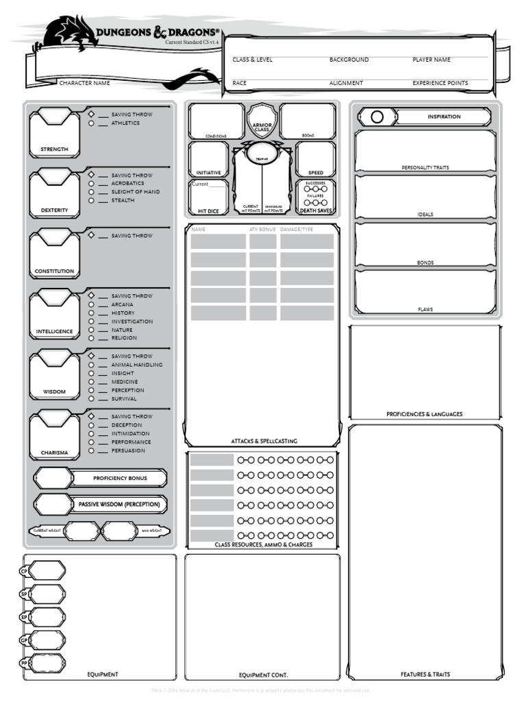 Character sheet 2.0 | PDF | Entertainment | Role Playing Games