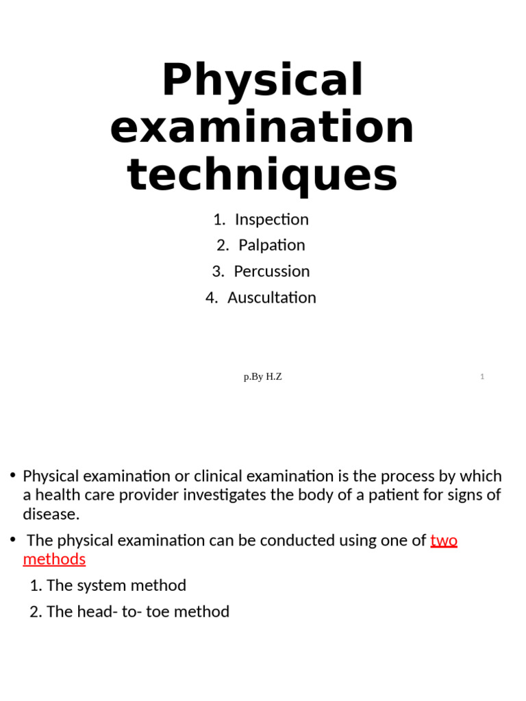Physical Examination Techniques | PDF | Physical Examination | Hand