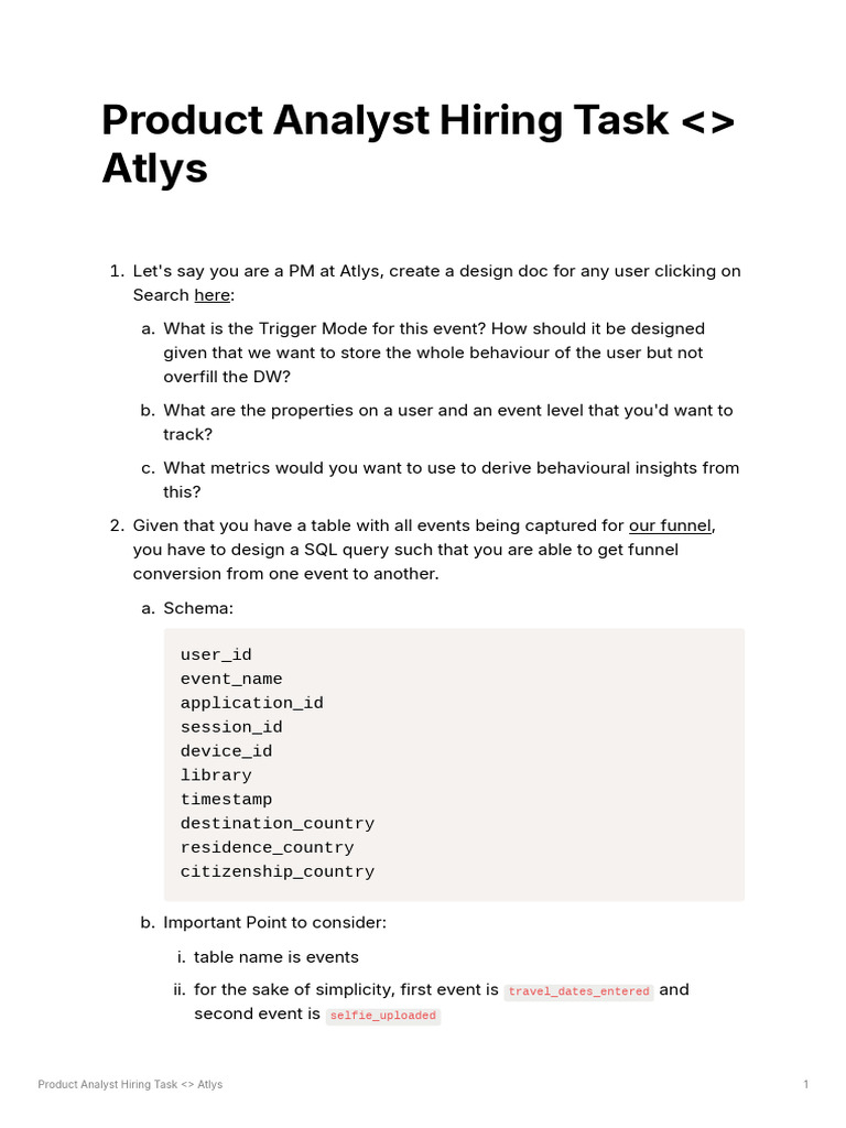 Product Analyst Hiring Task Atlys | PDF | Data Management Software | Information Retrieval