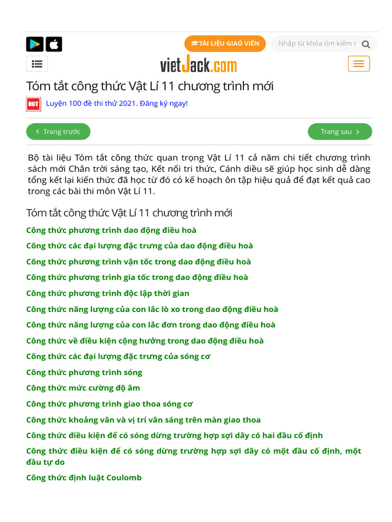 WWW Vietjack Com Tai Lieu Mon Ly Tom Tat Cong Thuc Vat Li Lop 11 JSP ...