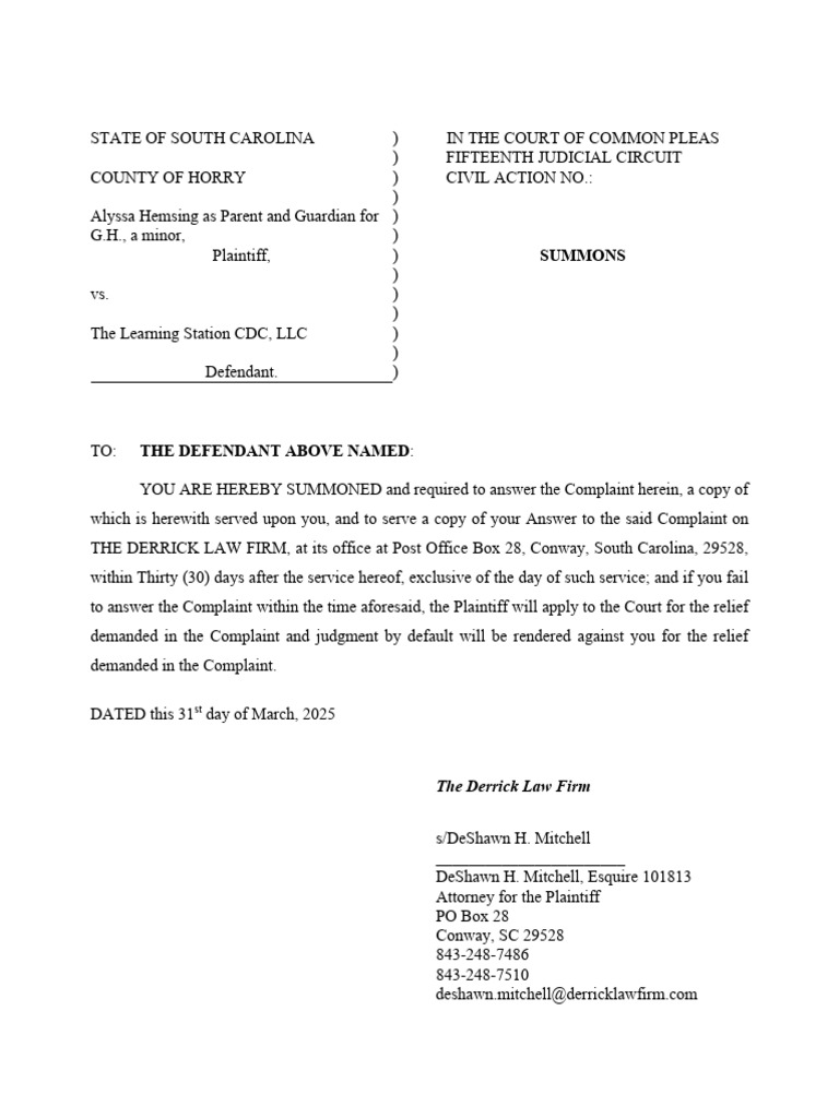 Lawsuit Against The Learning Station | PDF | Negligence | Damages