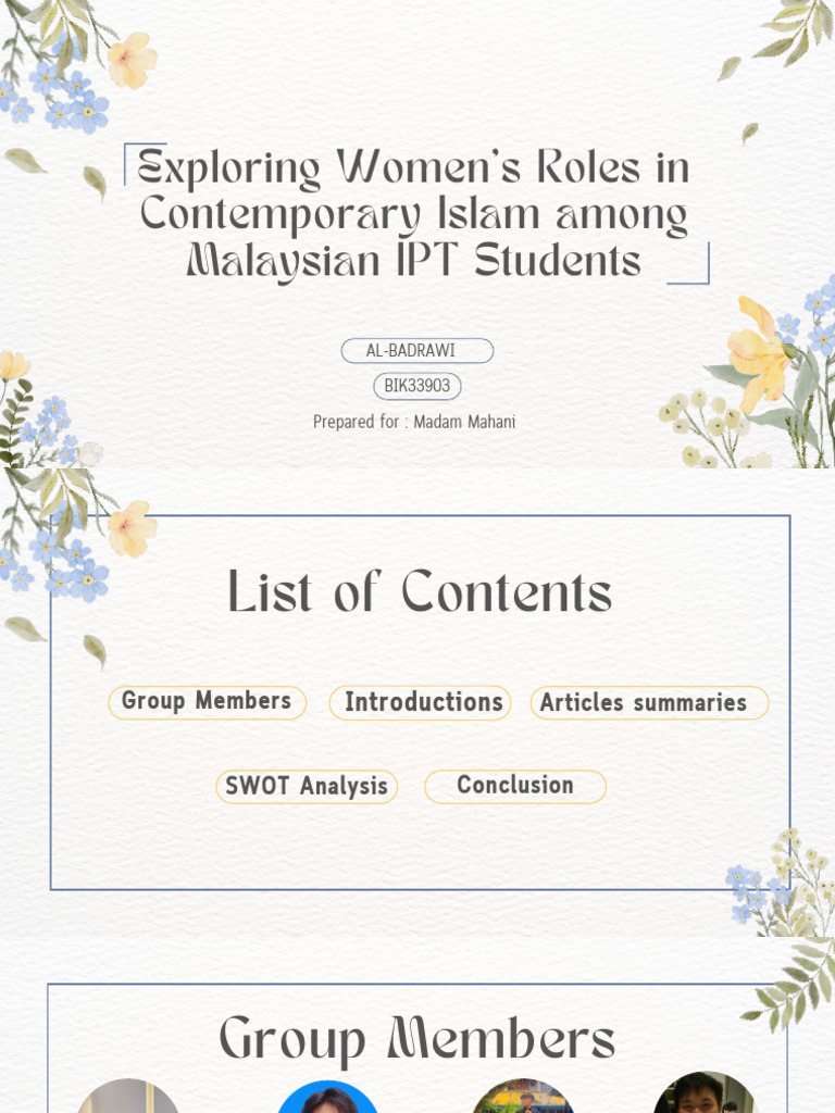 Presentation On Islamic Contemporary Communication | PDF | Feminism | Gender Studies