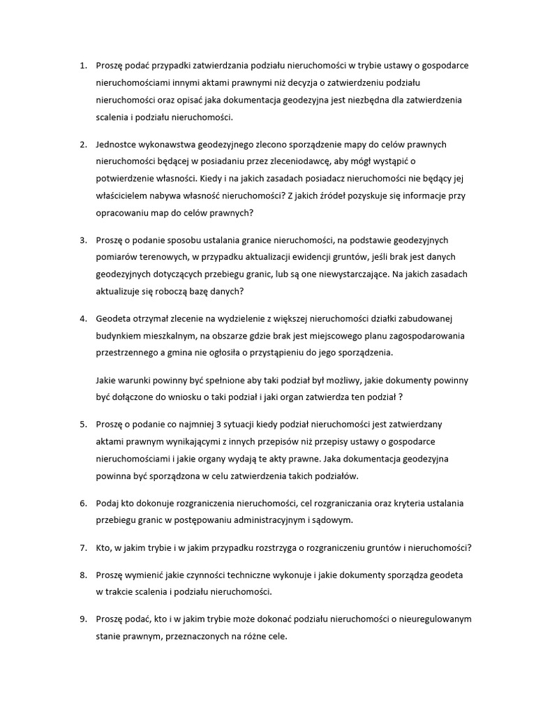 Zestaw Pytan Egzaminacyjnych Z 2018r Zakres 2 | PDF