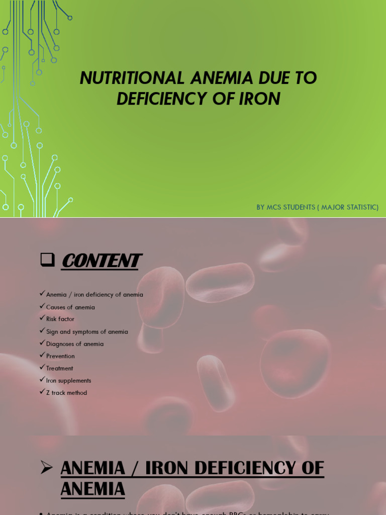 Nutritional anemia due to deficiency of iron | PDF | Anemia | Clinical ...