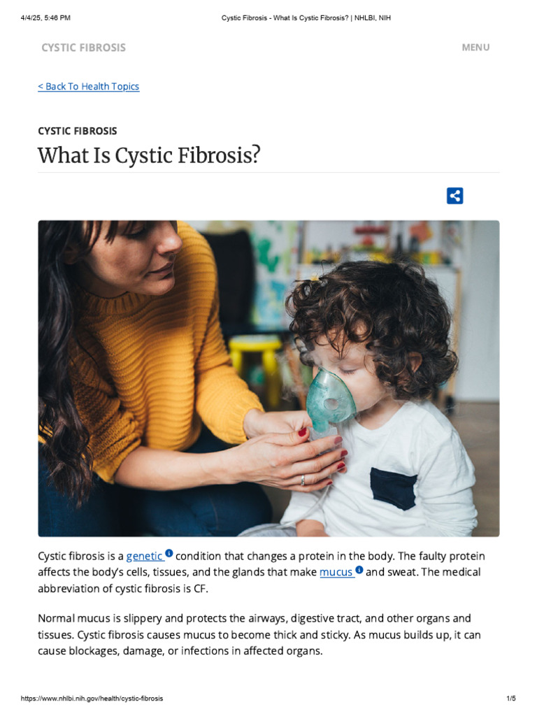 Cystic Fibrosis - What Is Cystic Fibrosis_ _ NHLBI, NIH | PDF