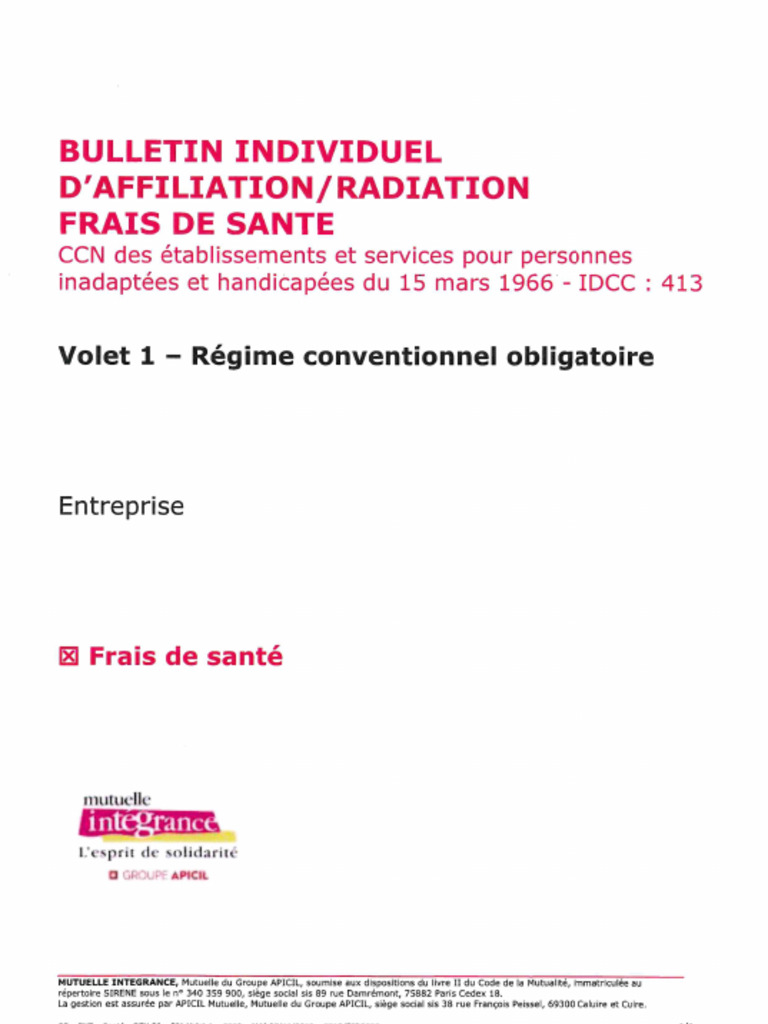 APICIL - Adhésion Base Et Options | PDF