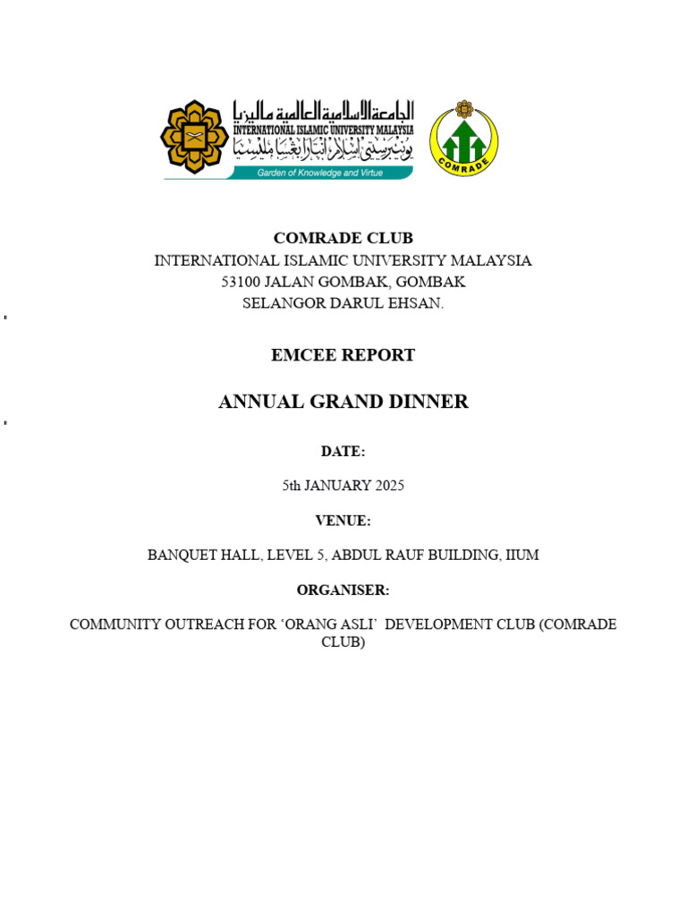 Programme EMCEE Report (AGD) | PDF