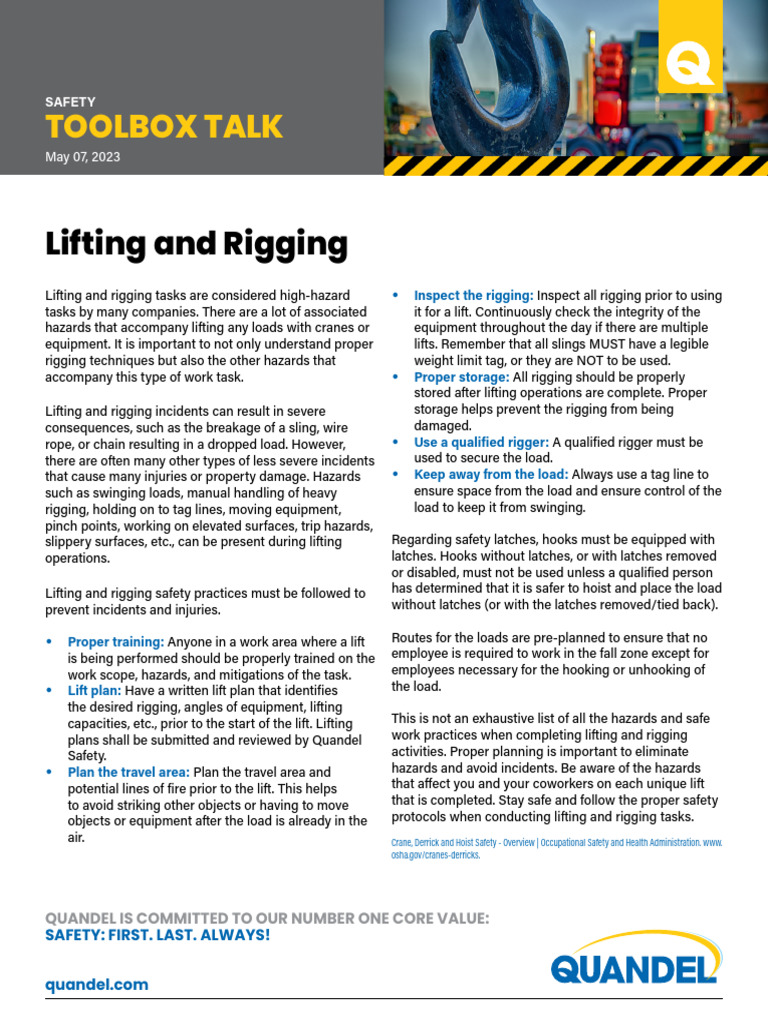 5 7 23 Lifting and Rigging | PDF | Crane (Machine) | Hazards