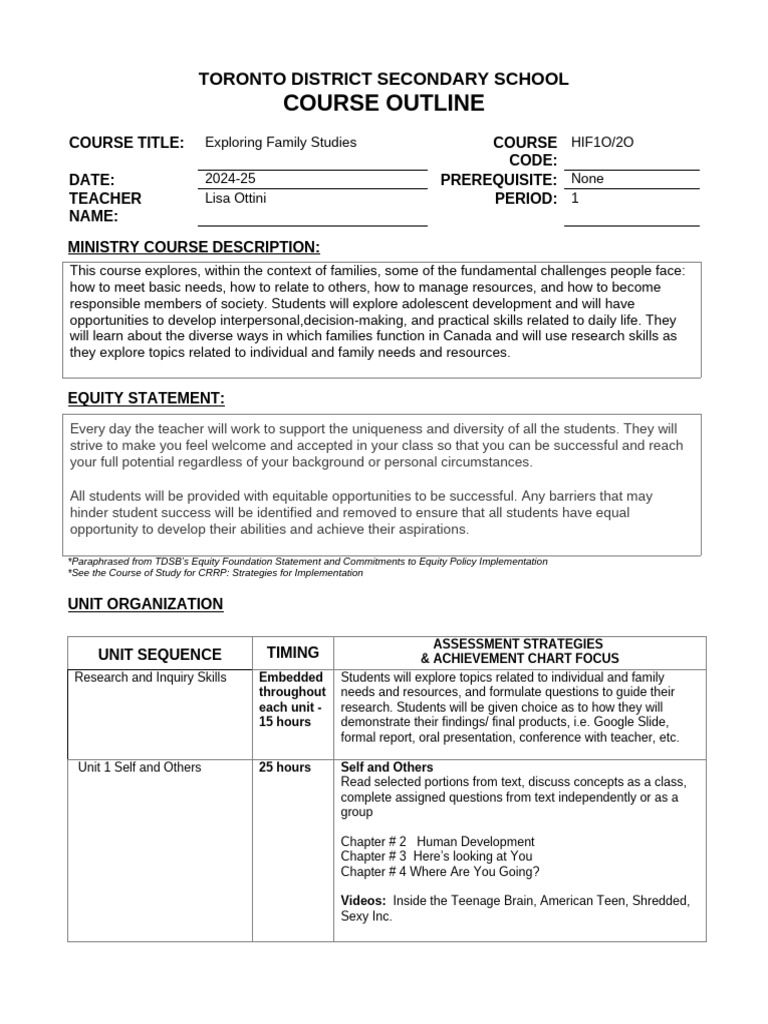 HIF1O - 2O CourseOutline L.ottini 2024 - 25 | PDF | Educational ...