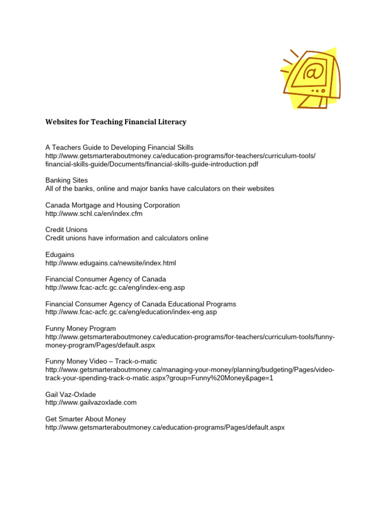 Top Resources for Financial Literacy Teaching | PDF