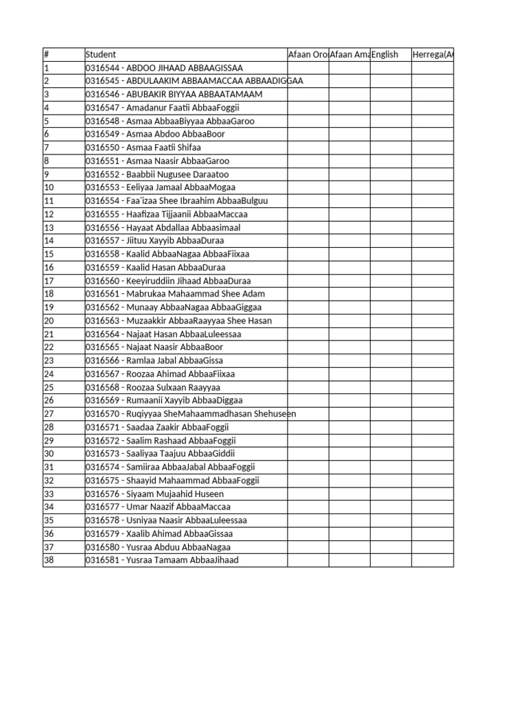 Student Attendance Export | PDF