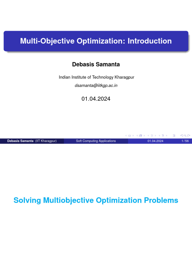 Introduction to Multi-Objective Optimization | PDF | Mathematical ...