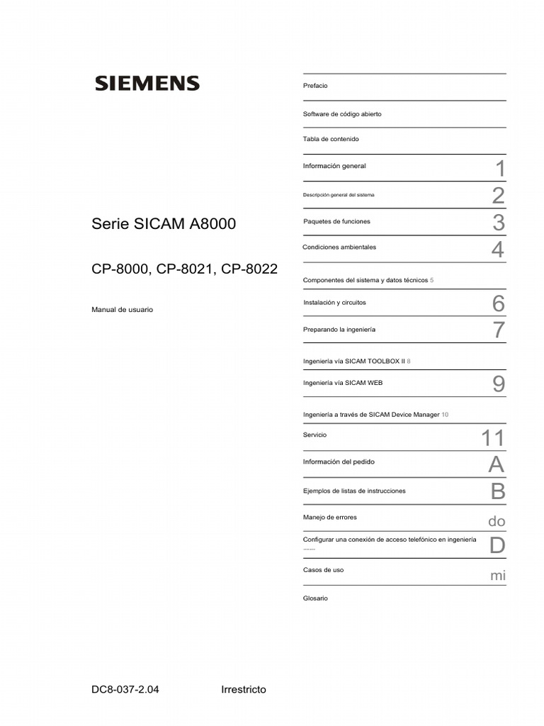 Manual SICAM A8000 y CP-8000 | PDF | Ingenieria Eléctrica | Radio