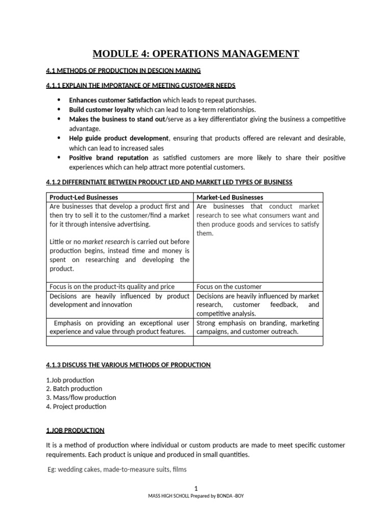 Module 4 Operations Management | PDF | Lean Manufacturing | Business ...