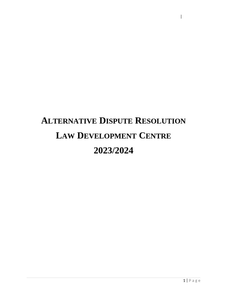 Alternative Dispute Resolution - Taremwa | PDF | Alternative Dispute Resolution | Mediation