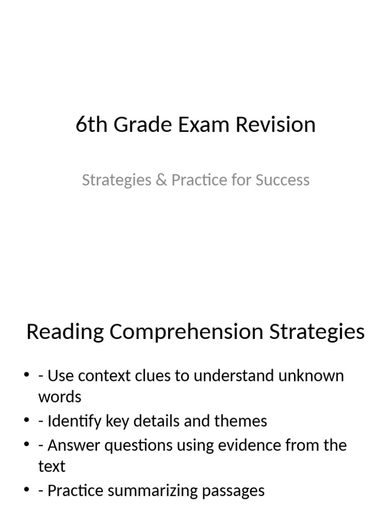 Exam Revision Grade6 | PDF