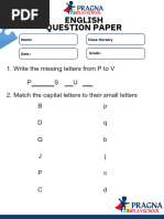 Nursery English Test Paper PDF | PDF | Orthography | Written Communication