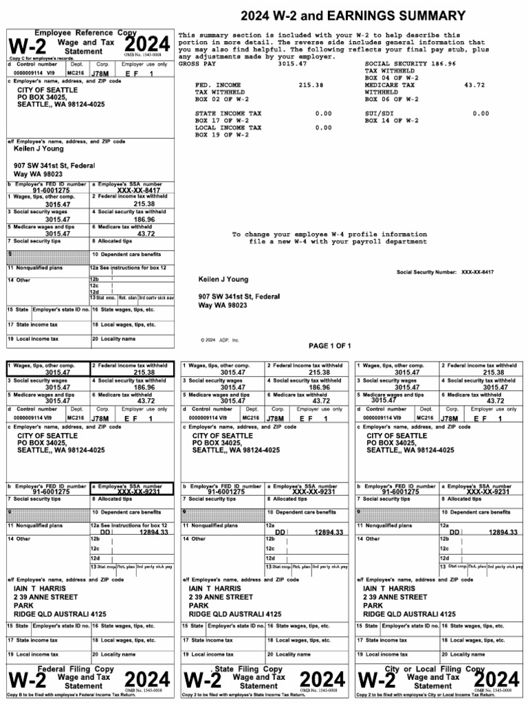 Young Keilen W-2 | PDF