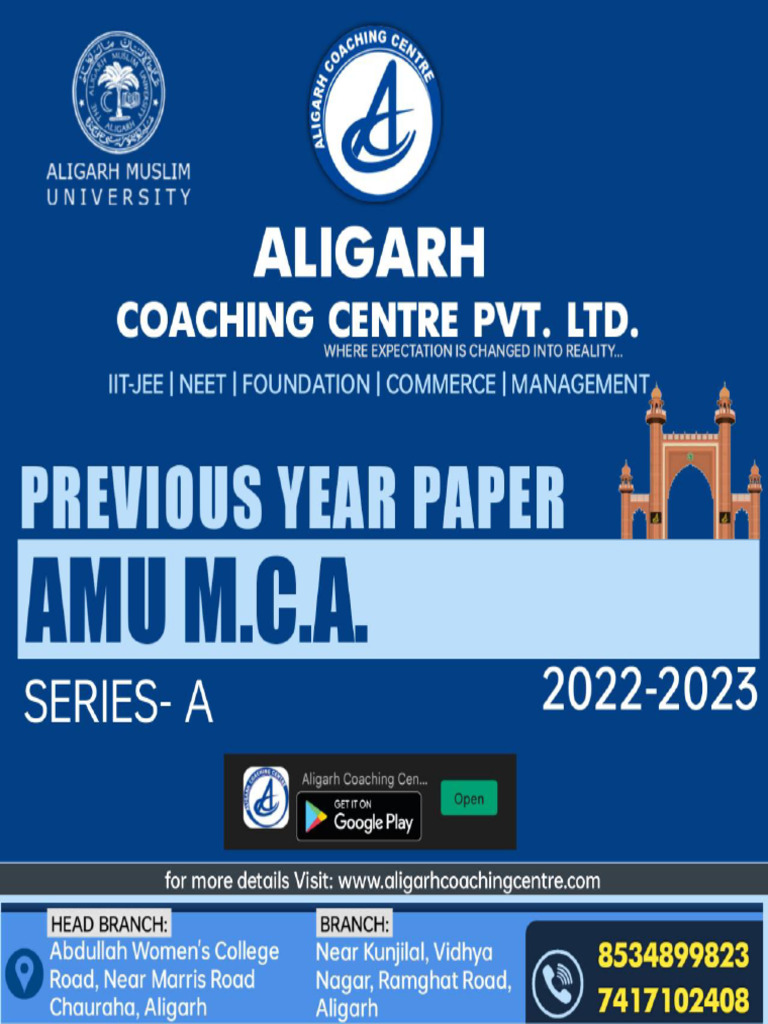 Amu Mca Pyq 2022-23 | PDF