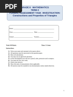 Mathematics Grade 8 Term 3 2023 Test-1 | PDF | Euclidean Geometry ...