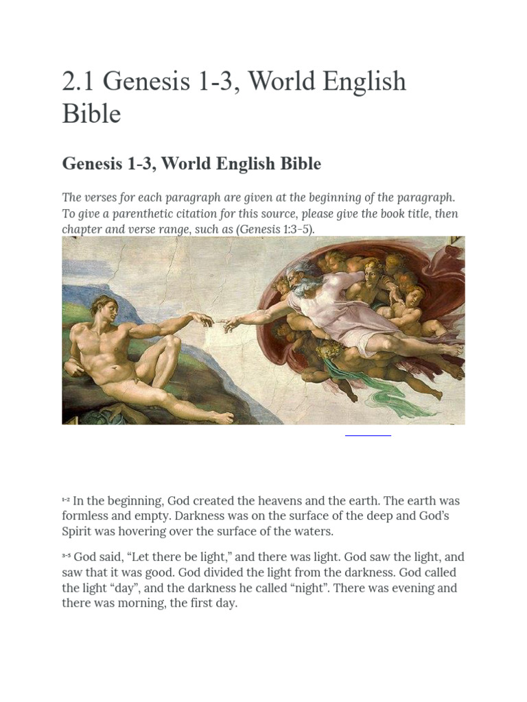 Genesis | PDF | Genesis Creation Narrative | Serpents In The Bible