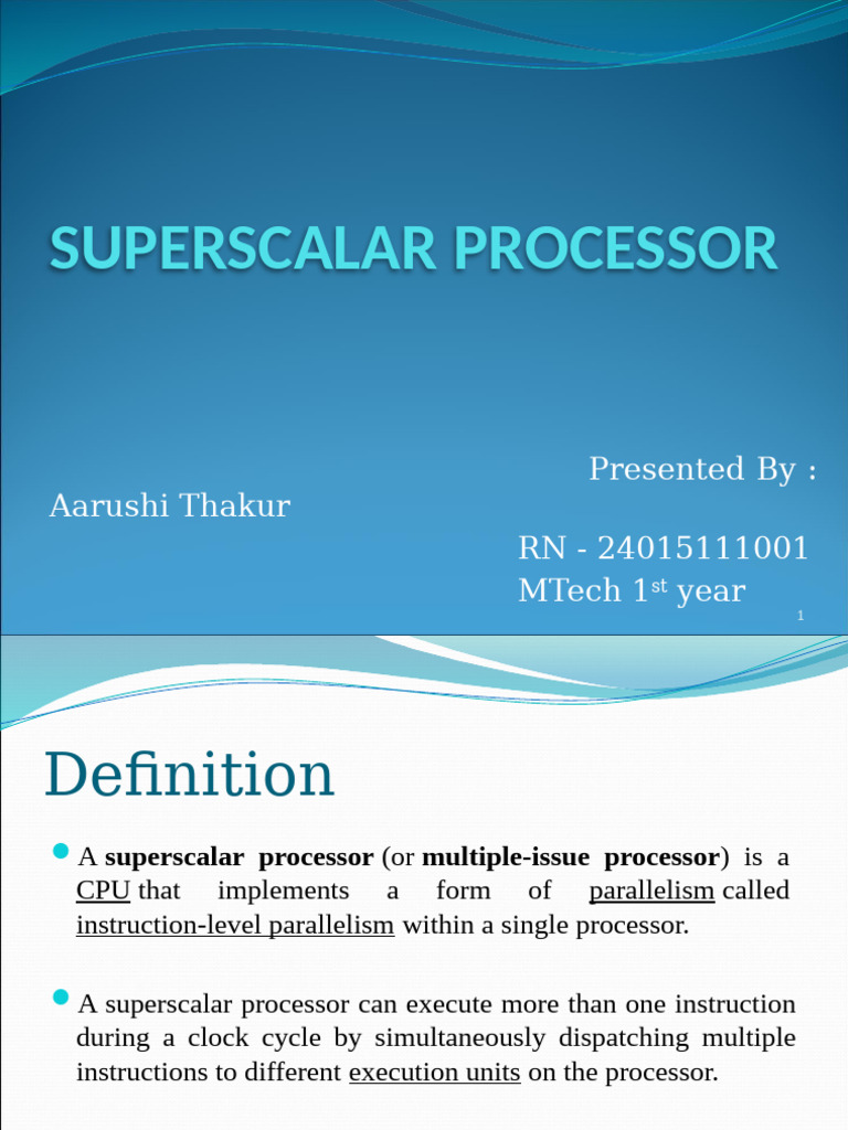 SUPERSCALAR ARCHITECTURE | PDF | Central Processing Unit | Computer Architecture