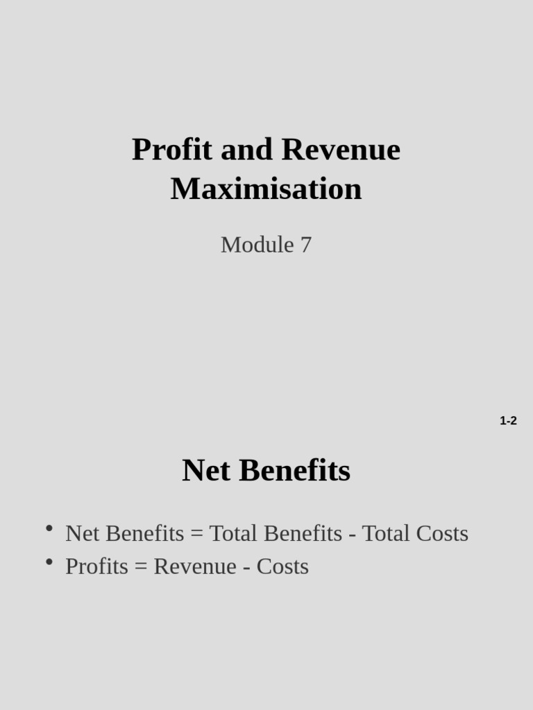 Maximizing Profit and Revenue Strategies | PDF | Marketing | Economies