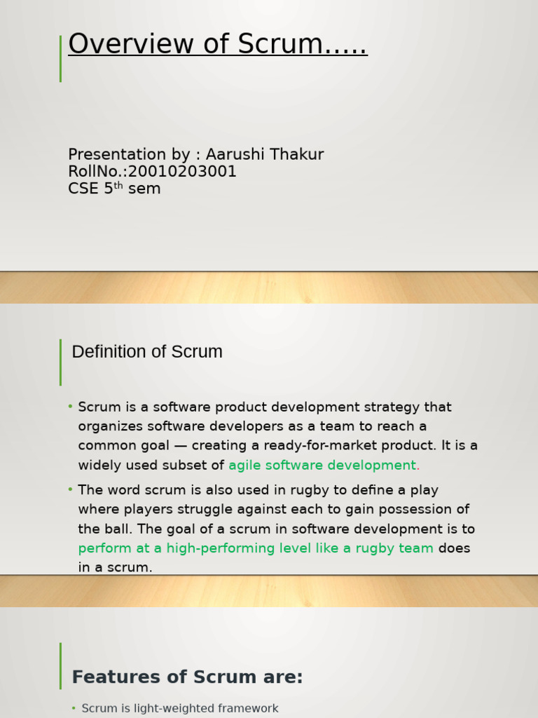 Overview of Scrum Framework | PDF | Scrum (Software Development ...