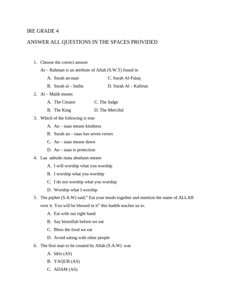 Ire Grade 4 Ziwa La Ng'Ombe Mdm Harusi | PDF