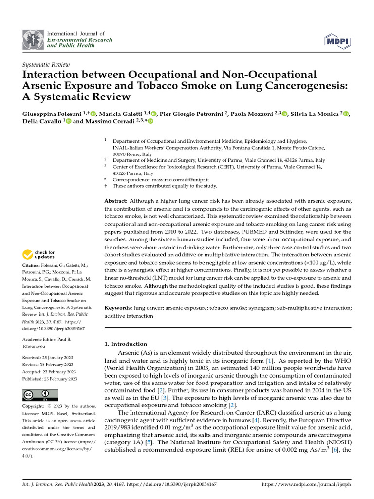 Interaction Between Occupational and Non-Occupational 2023 | PDF ...