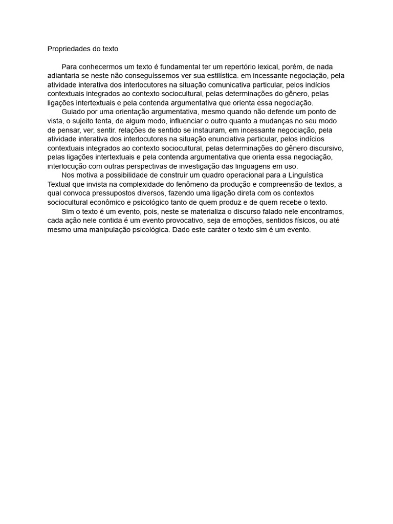 Propriedades Do Texto Análise - Compressed | PDF