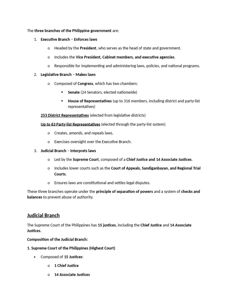 The-three-branches-of-the-Philippine-government | PDF | Supreme Courts ...