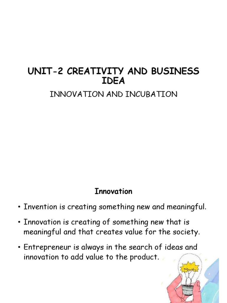 Innovation and Business Incubation Guide | PDF | Innovation | Startup ...