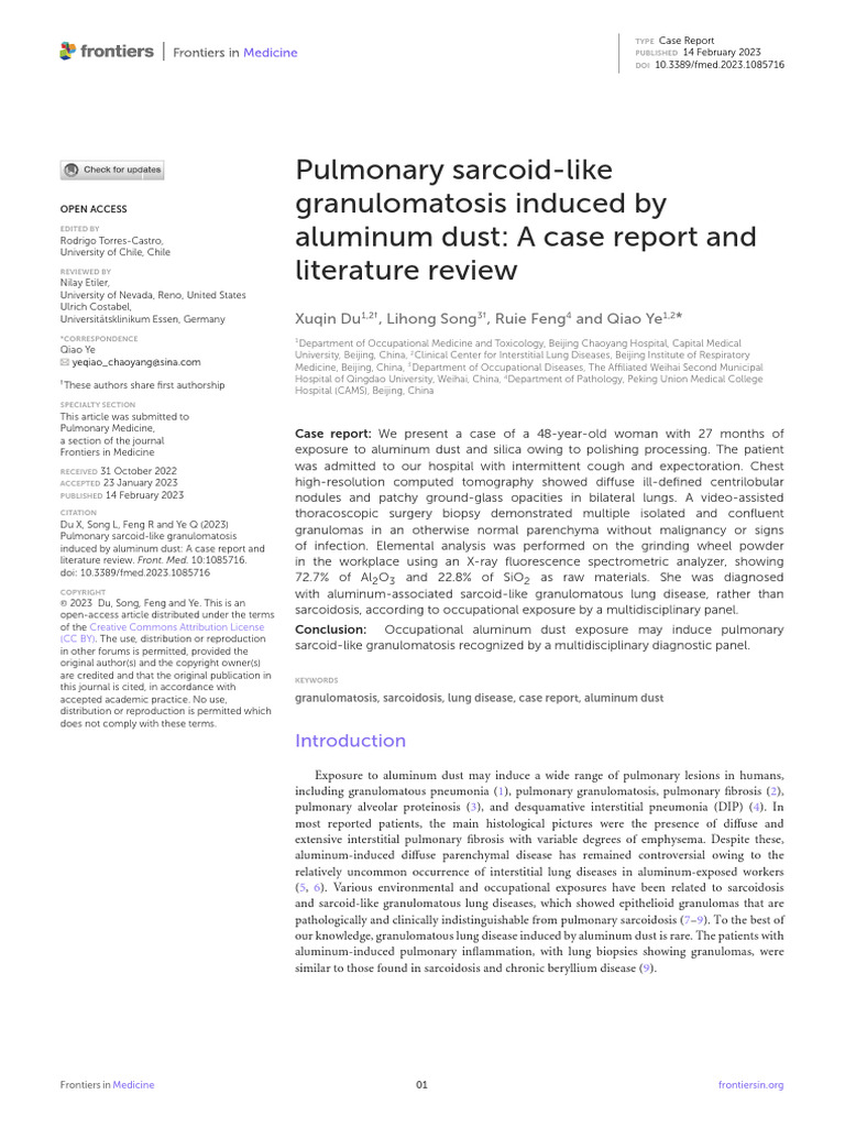 Pulmonary Sarcoid-Like 2023 | PDF | Lung Cancer | Clinical Medicine