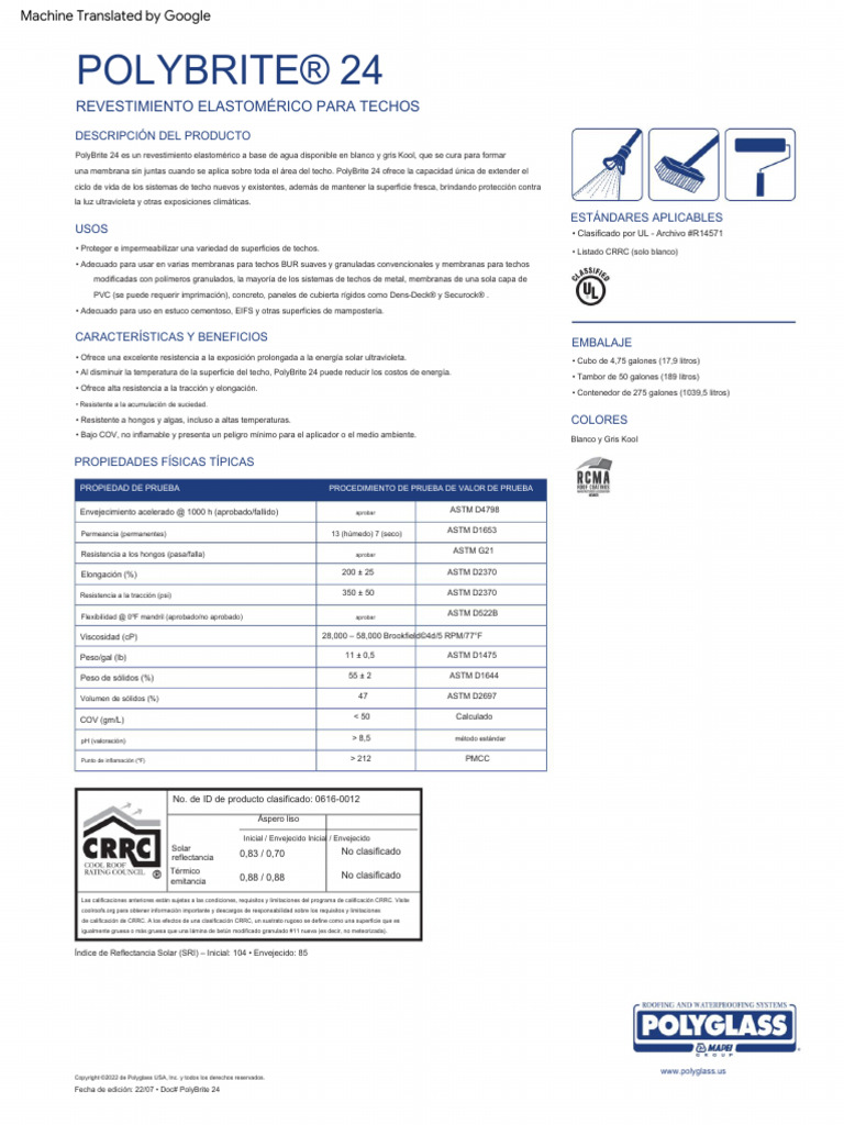 PolyBrite 24 PDS 2 | PDF | Materiales