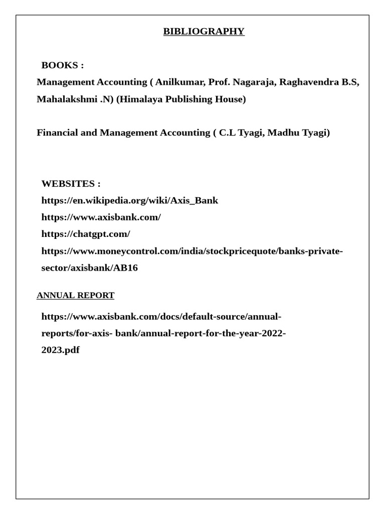 Axis Bank Financial Ratios Analysis | PDF