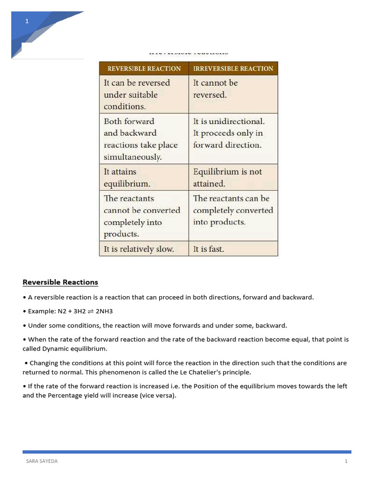 Understanding Reversible Reactions | PDF | Chemical Equilibrium ...