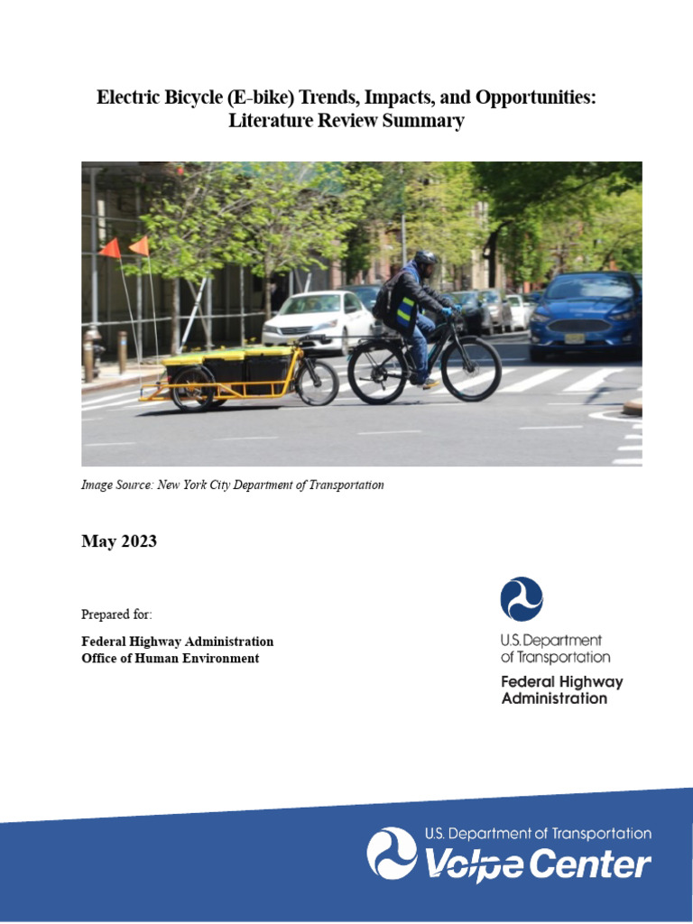 Electric Bicycle E Bike Trends Impacts and Opportunities Literature ...