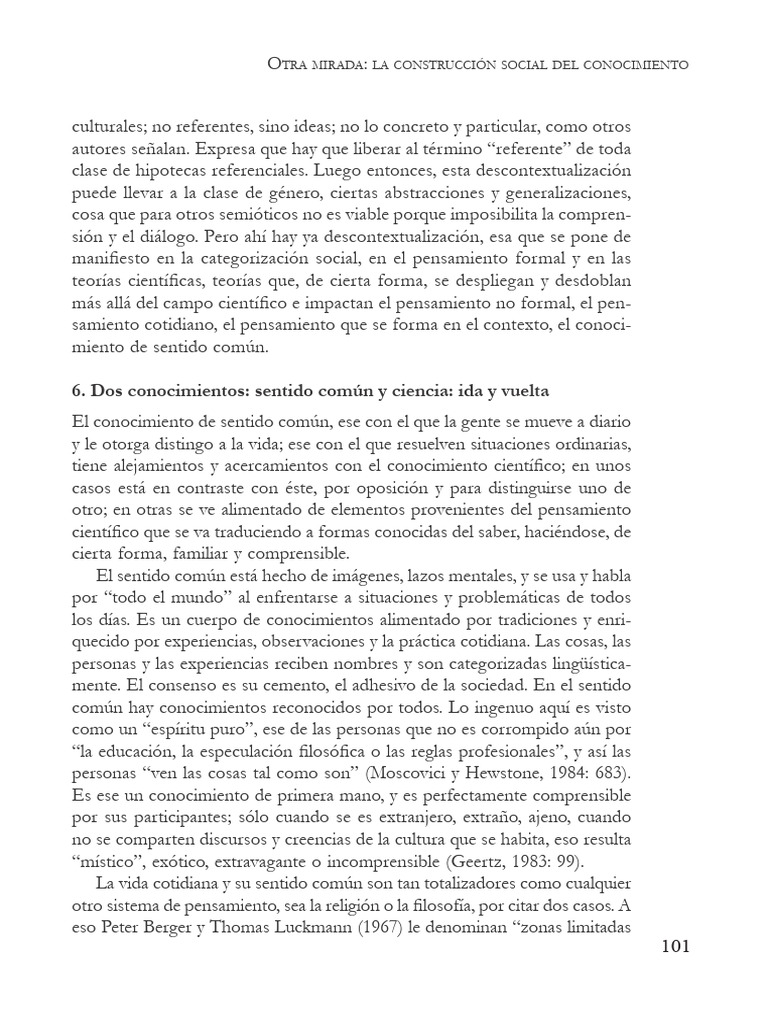 Construccion Social Del Conocimiento-20-24 | PDF | Conocimiento | Teoría