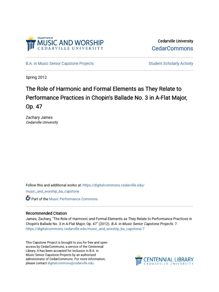 The Role of Harmonic and Formal Elements As They Relate To Perfor | PDF ...