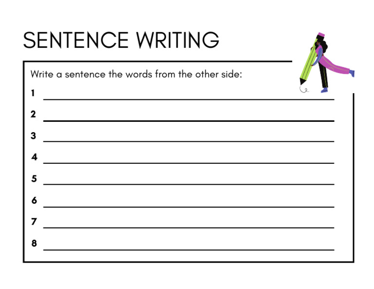Spelling Words Sentence Writing Worksheet | PDF
