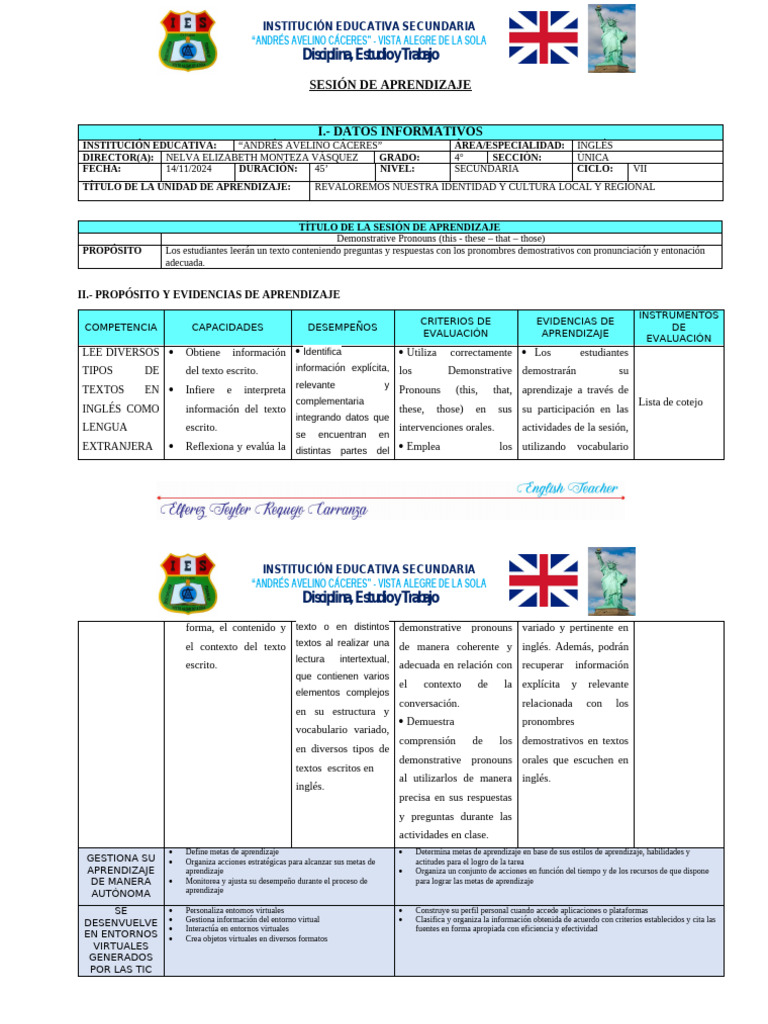Pronombres Demostrativos en Inglés | PDF | Aprendizaje | Cognición