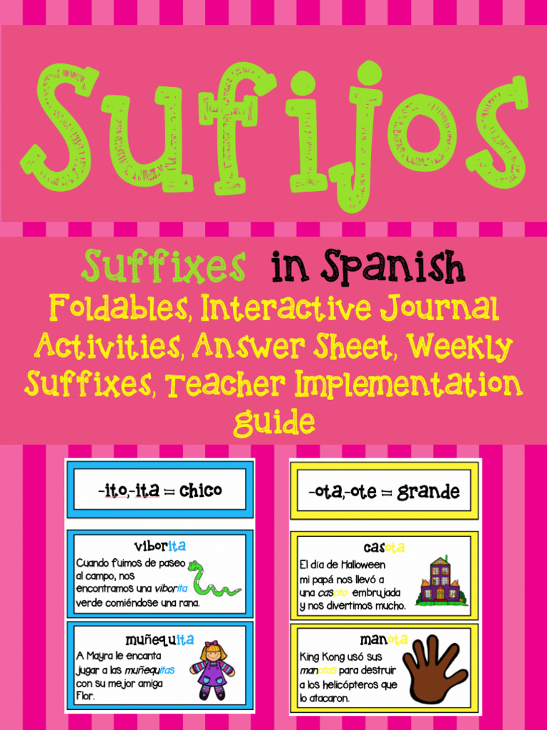 Understanding Spanish Suffixes | PDF | Word | Reading Comprehension